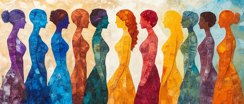 Colorful artwork depicting women from various backgrounds and cultures ...