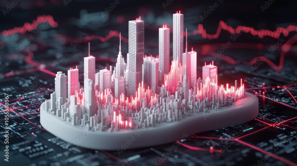 Glowing Business Ratings - 3D Effects Poster Design with Copy Space in ...