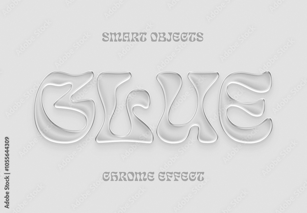 White Plastic Glass Text Effect Mockup Stock Template | Adobe Stock