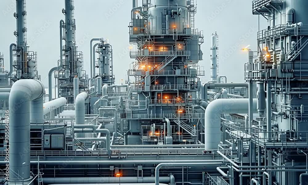 industrial plant construction project, crude oil and gas refinery new ...