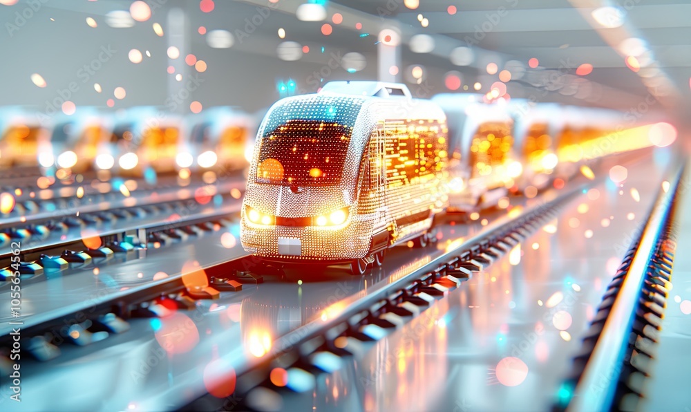 Railway , transport hub. railways lines and freight trains of the ...