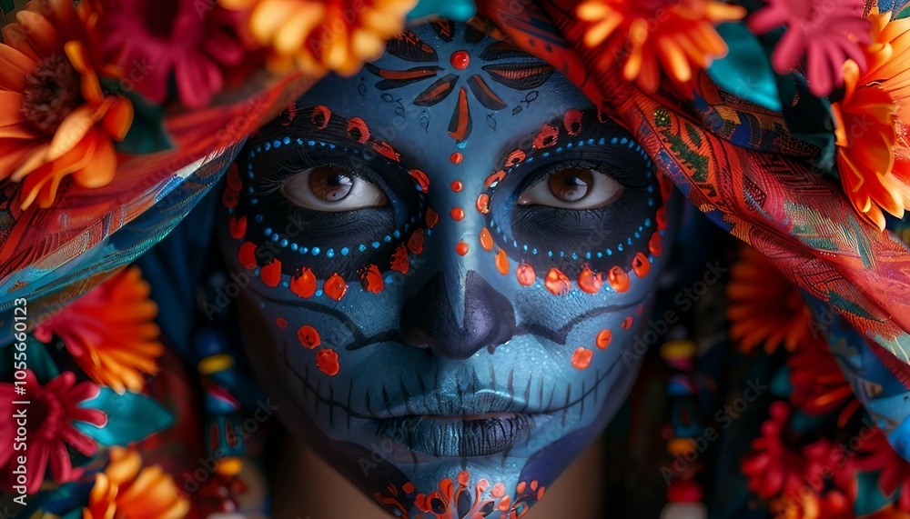 Step-by-step Day of the Dead face paint tutorial illustrations to help ...