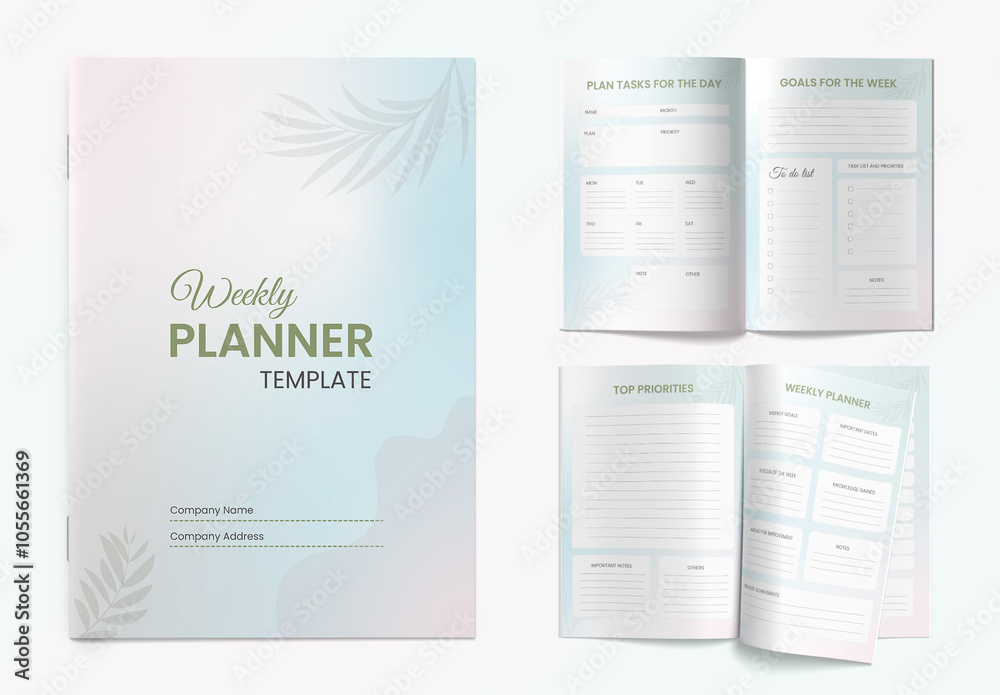 Weekly Planner Template Layout Stock Template | Adobe Stock