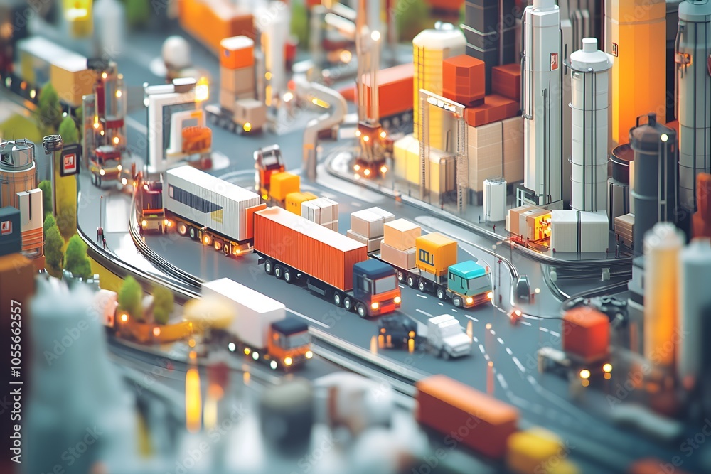 Miniature Metropolis: Logistics and Cargo in a stylized low-poly 3D ...