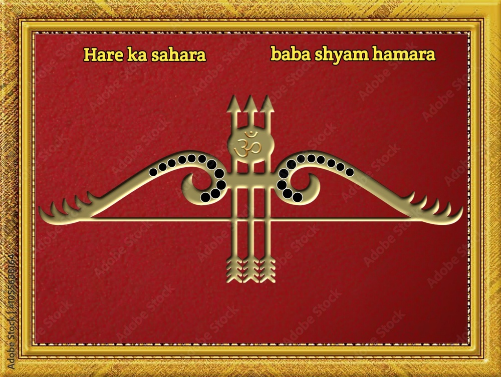 Bow and three arrow of veer barbarik or baba shyam or khatushyam in ...