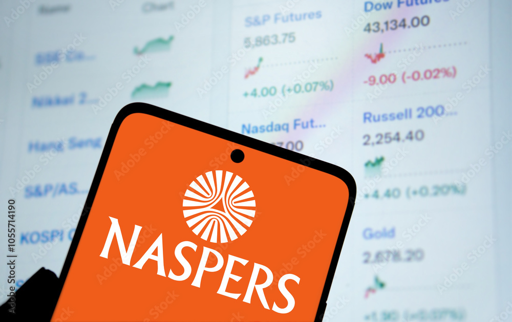 Dhaka, Bangladesh- 26 Oct 2024: Naspers logo is displayed on smartphone ...