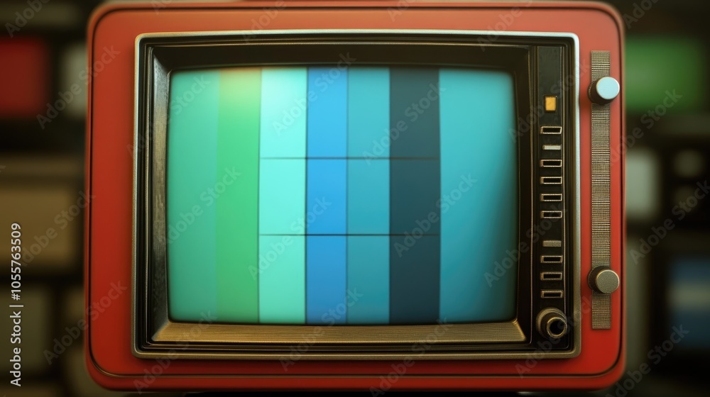 Vintage analog television screen background showcasing retro video ...