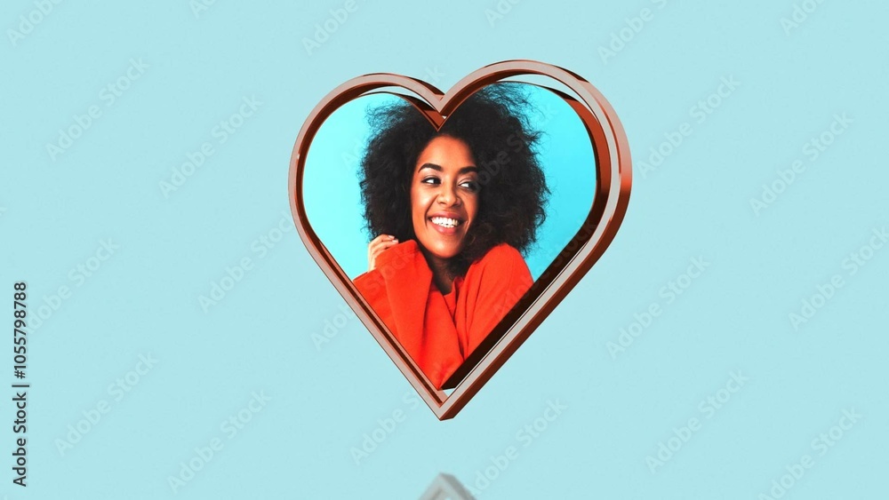 3D Rotating Heart Icon with Materials Stock Template | Adobe Stock