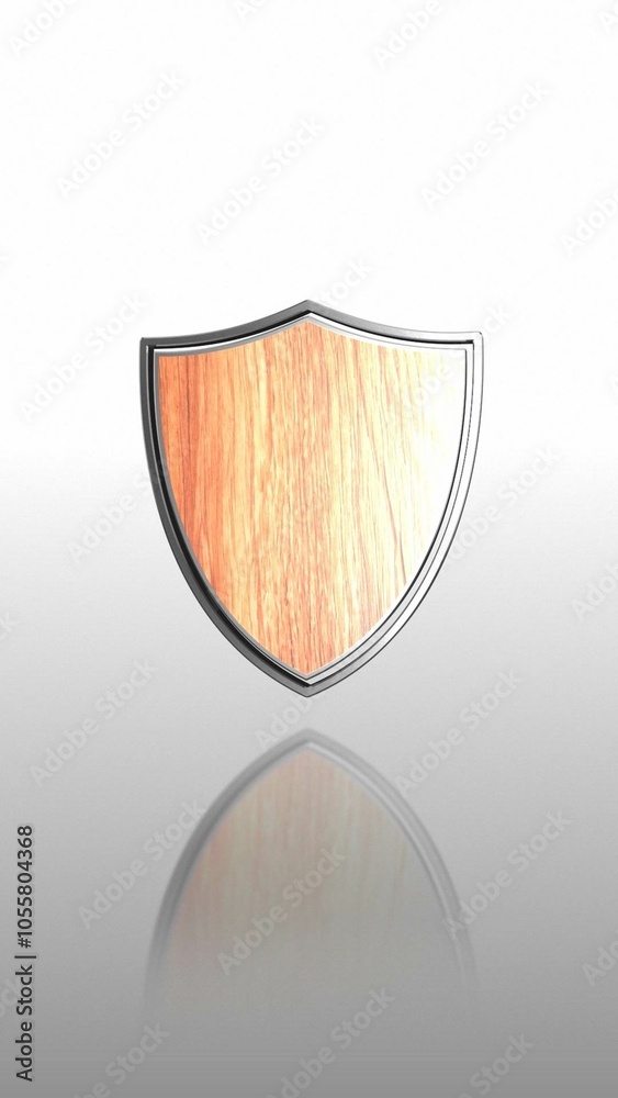 Vertical 3D Rotating Shield Icon with Materials Stock Template | Adobe ...