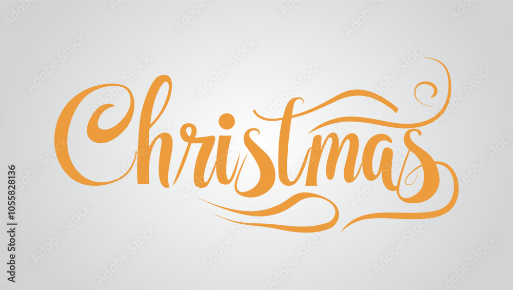 The word Christmas written in a decorative cursive font in gold The ...