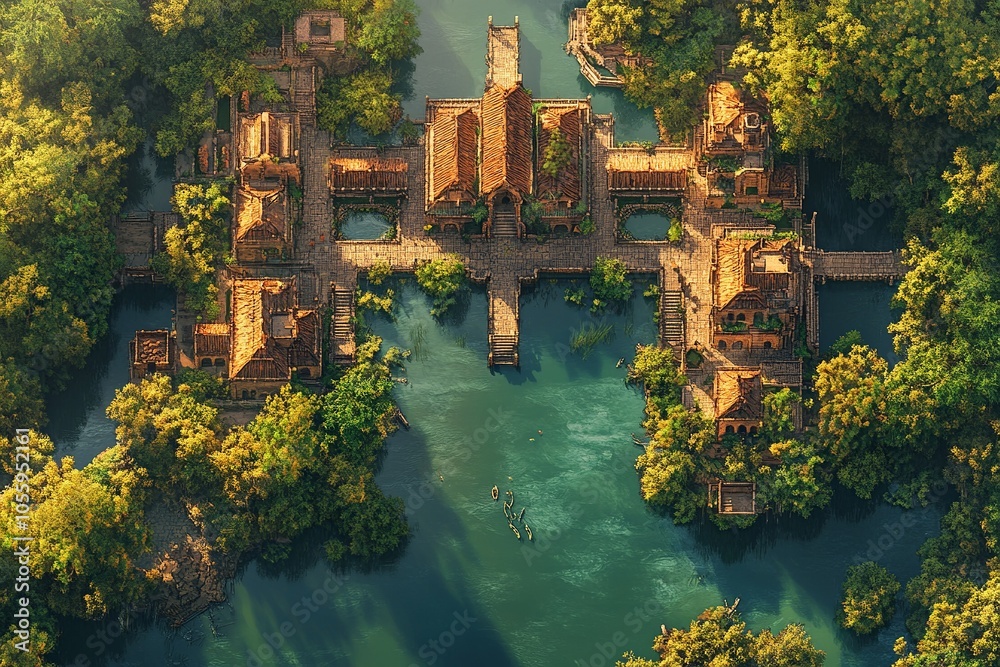 A detailed DnD battlemap depicting a villa in the Floating Flotilla ...