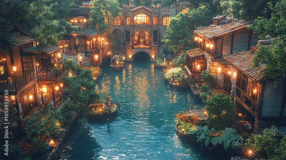 A detailed DnD battlemap depicting a villa in the Floating Flotilla ...