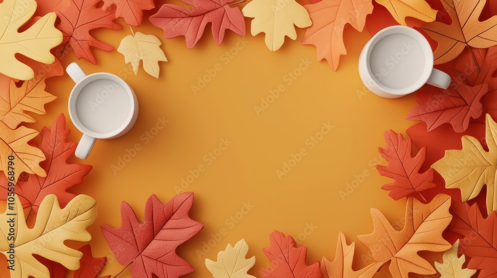 3D model of a digital calendar page for November with an autumn leaf ...