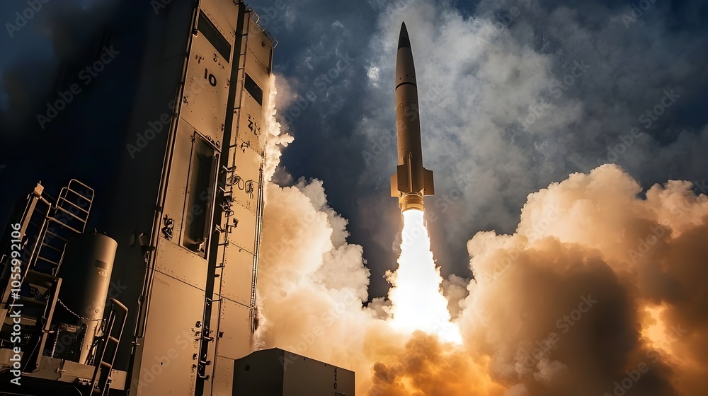 A hypersonic interceptor missile rapidly detaches from a launch ...
