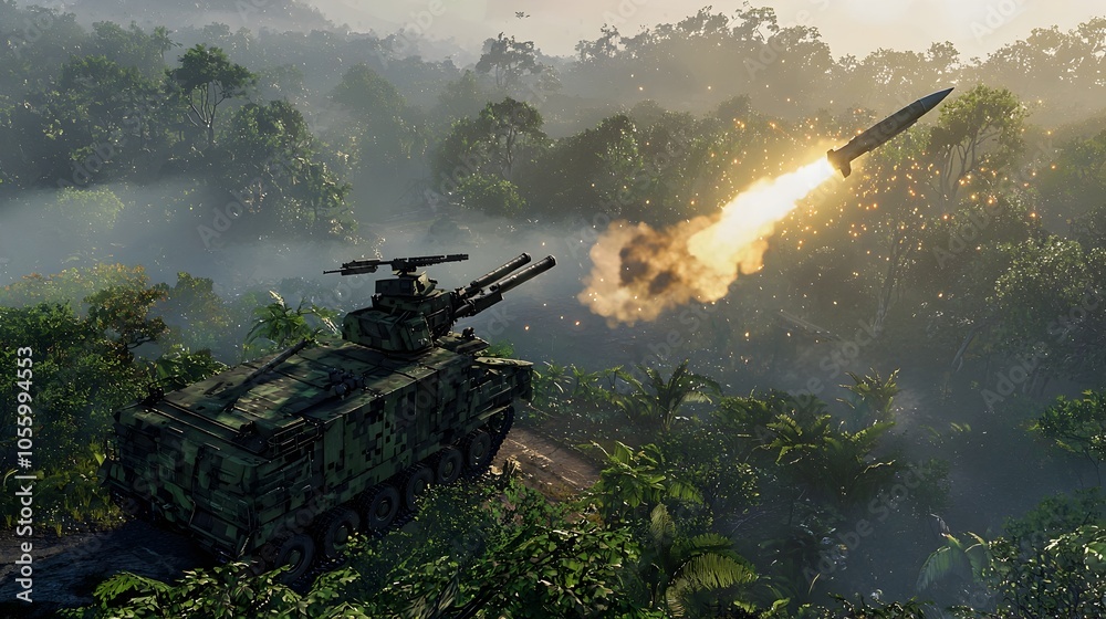 Anti missile artillery system launching projectiles to intercept a low ...