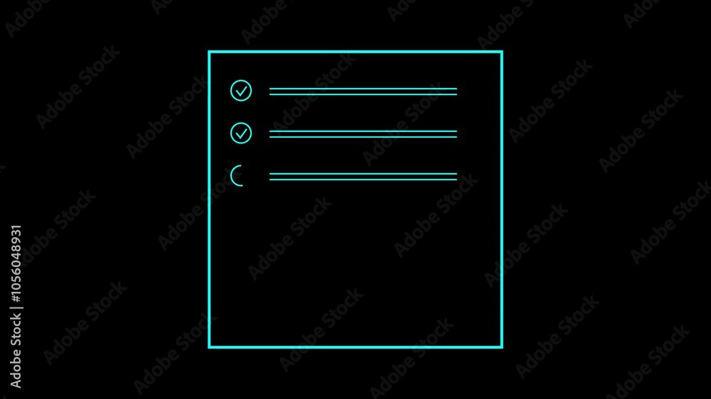 black background cyan color Motion graphics Text file shape icon ...