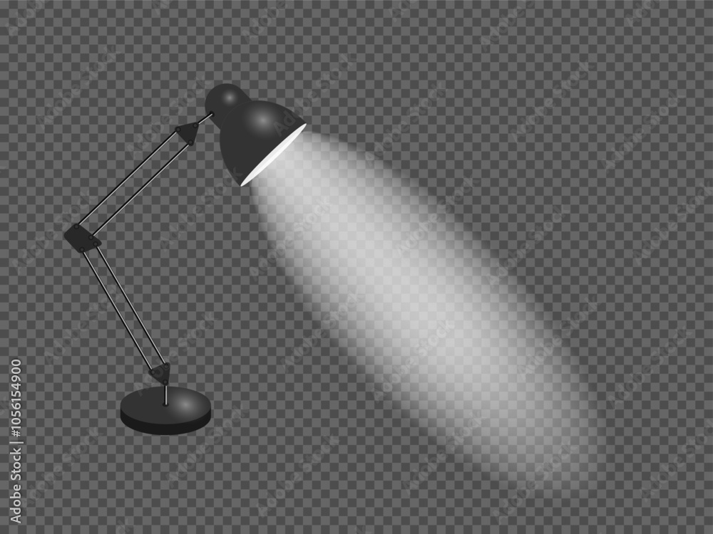 Realistic black table lamp. Lighting equipment. table lamp for interior ...