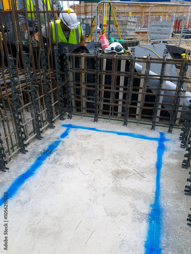 Overlapping rebar grid structure for foundation reinforcement with ...
