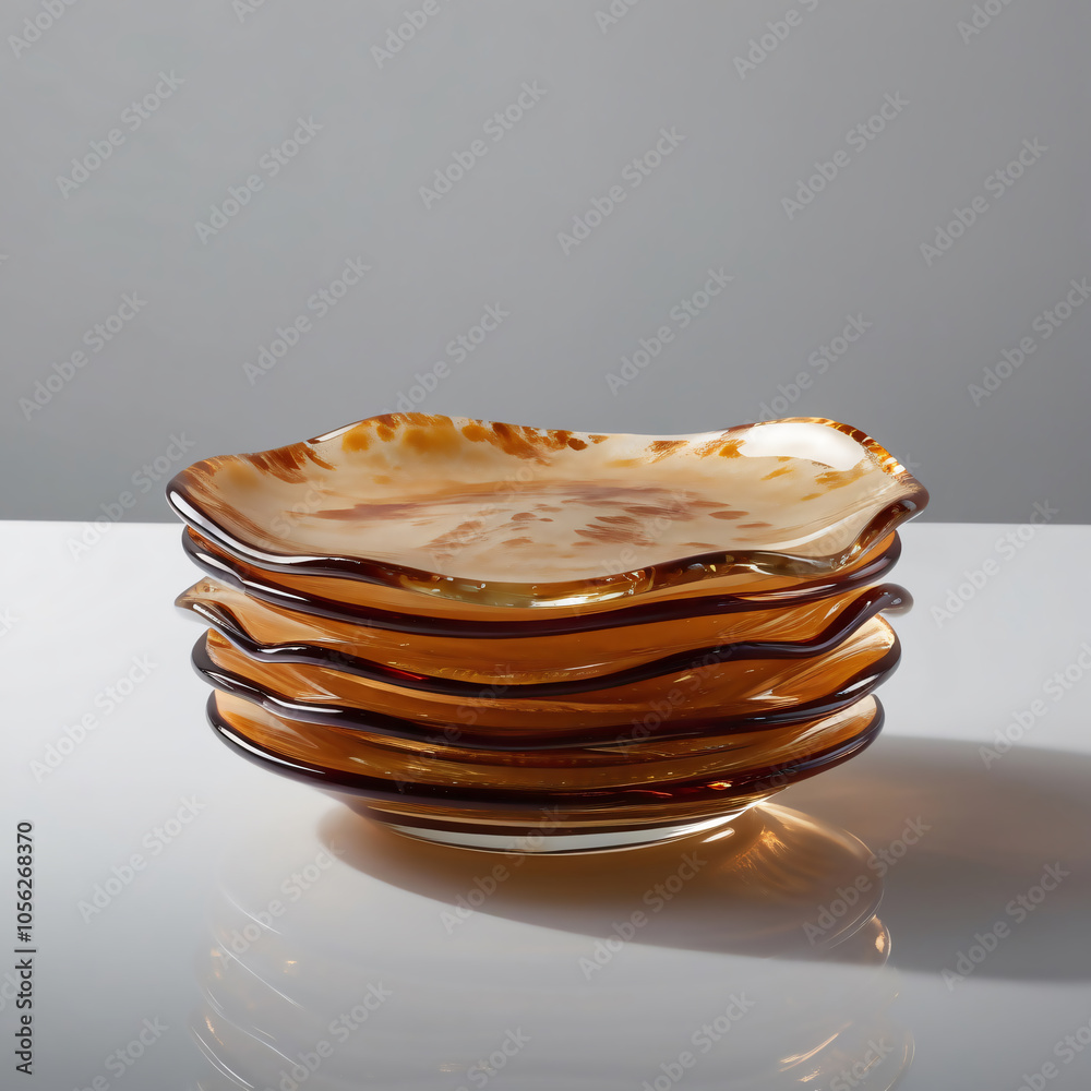 Elegant glass sculpture of Roti Prata, showcasing intricate details and ...