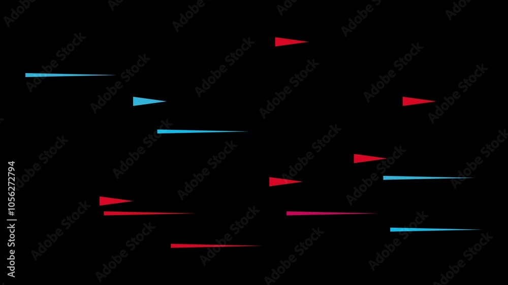 Triangular lines in glitch colors on a black screen. Stylized ...
