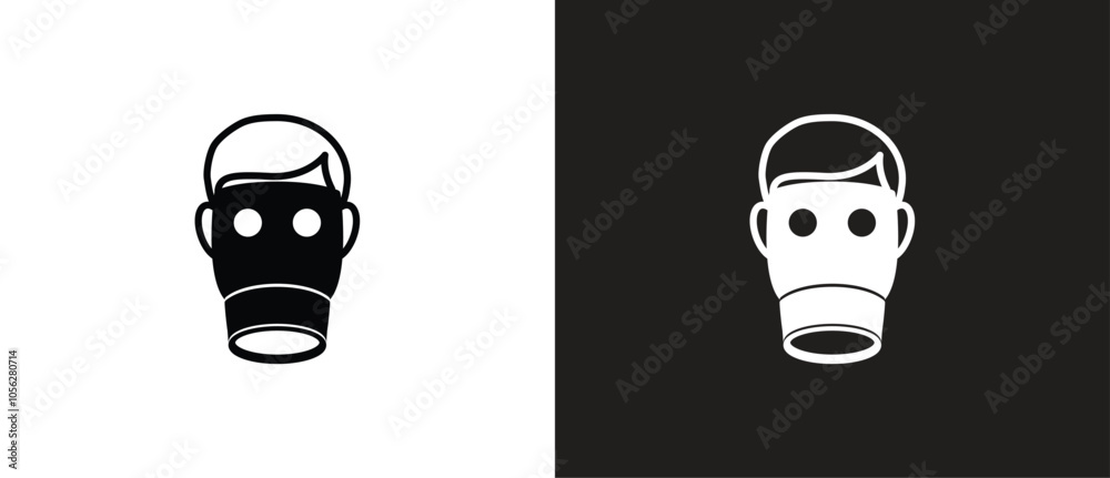 Work Safety icons in the form of respirators, Protective equipment ...