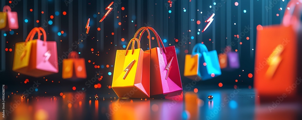 Stunning 3D rendering of a discount percentage icon featuring shopping ...