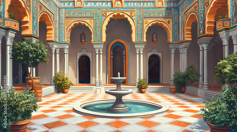 Geometric courtyard symmetry: geometrically designed courtyard with ...