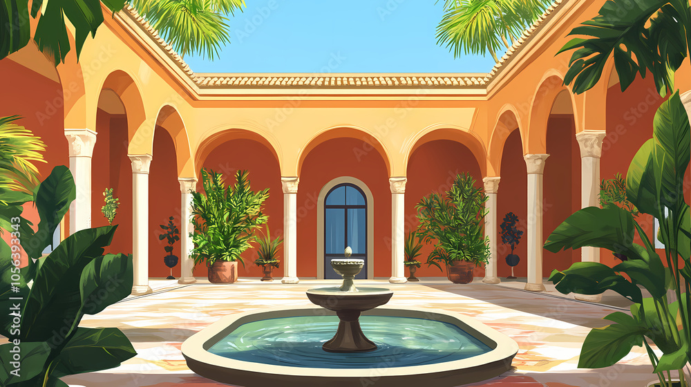 Geometric courtyard symmetry: geometrically designed courtyard with ...
