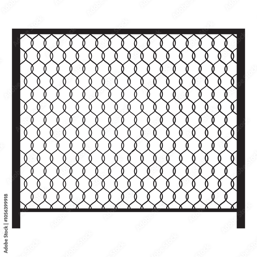 Fence panel icon. Wire mesh vector. Protective grid symbol. Chain link ...