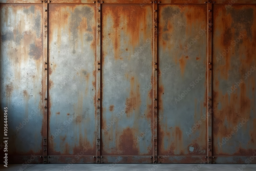 Old rusty zinc wall panels with rusty texture as a background. Vintage ...