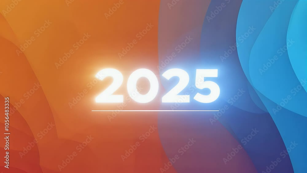 Stylized digital background with the year 2025 highlighted in glowing ...