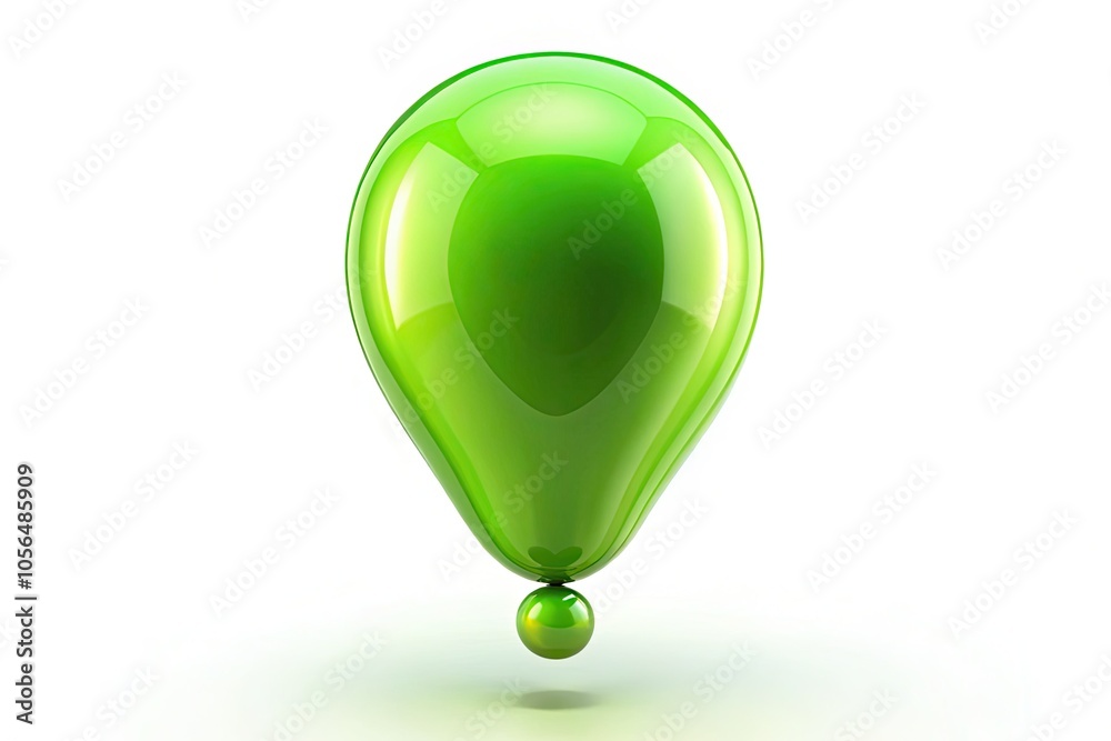 Vibrant 3D green exclamation mark balloon illustration perfect for ...