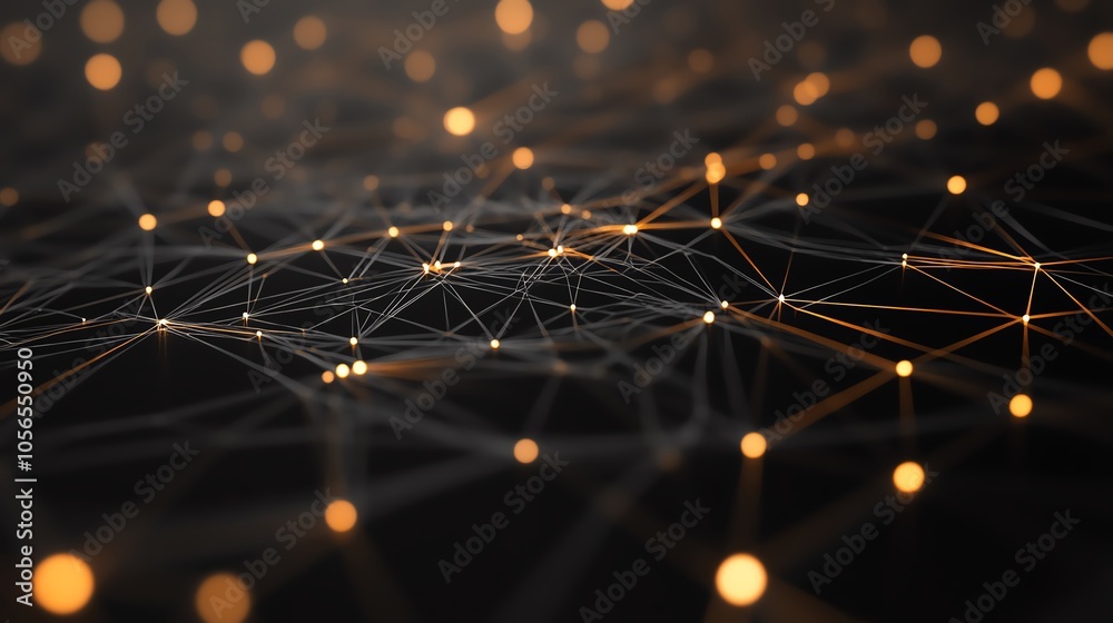 Light particle effects around key nodes, adding visual emphasis to ...