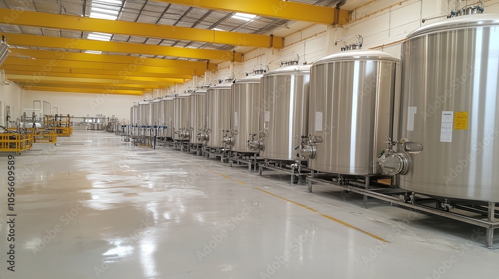 Storage Tanks for Industrial Liquids Rows of massive cylindrical tanks ...