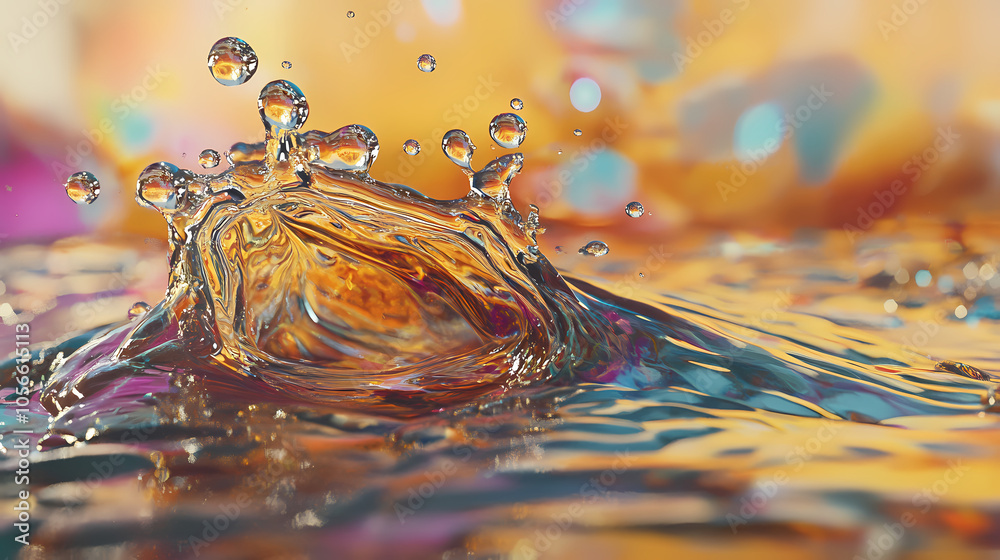 Microscopic view of a single droplet of water suspended in oil ...