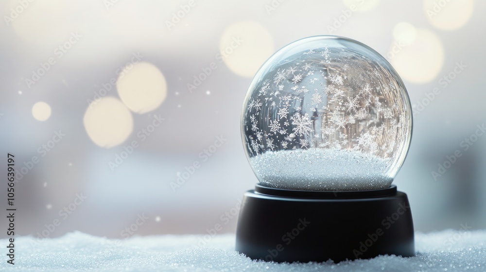 Empty snow globe for a minimalist design mockup A magical crystal ball ...