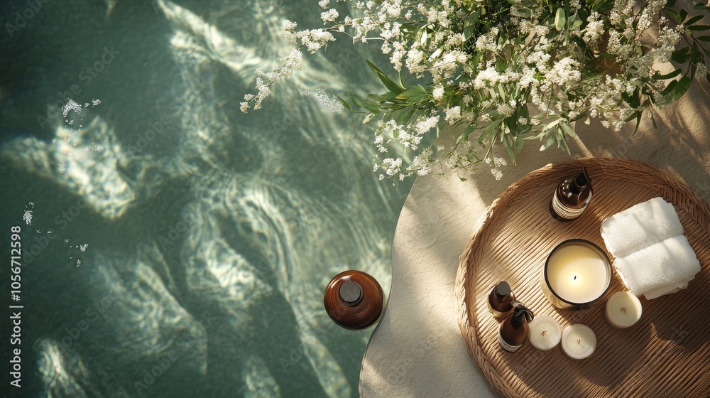 From above: a peaceful spa experience with natural decorations and ...