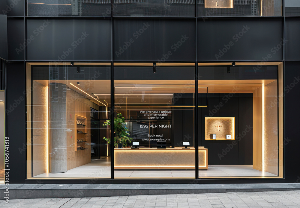 Storefront Glass Window Mockup With Generative AI Stock Template ...