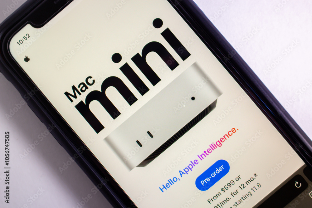 Mexico City, MEXICO - Oct 31 2024 : New Mac Mini (2024) website. The ...