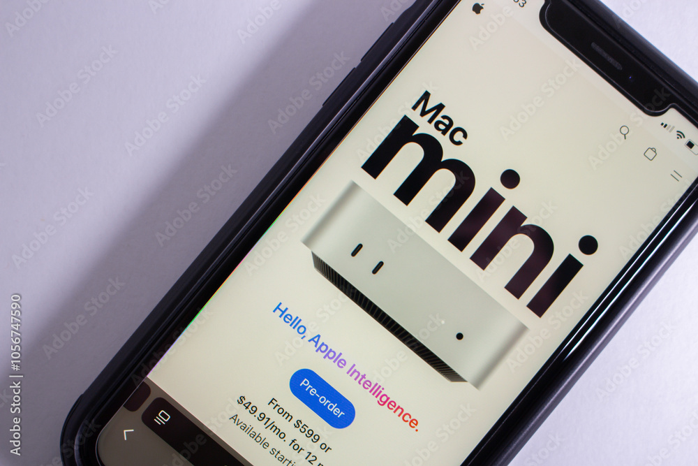 Mexico City, MEXICO - Oct 31 2024 : New Mac Mini (2024) website. The ...