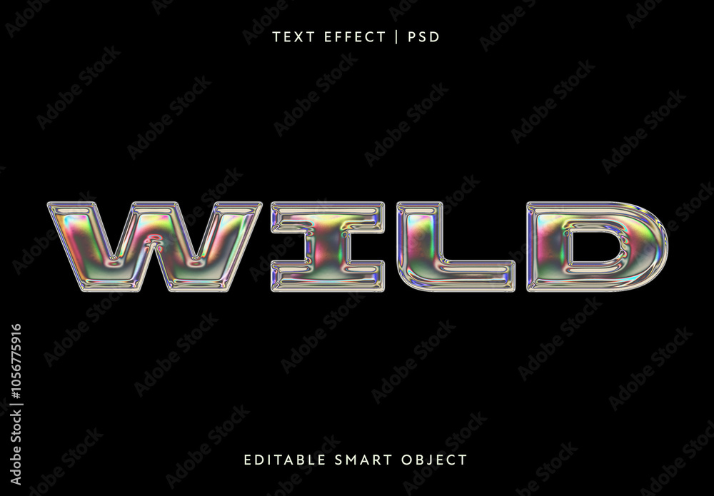Bold Chrome Text Effect Stock Template | Adobe Stock