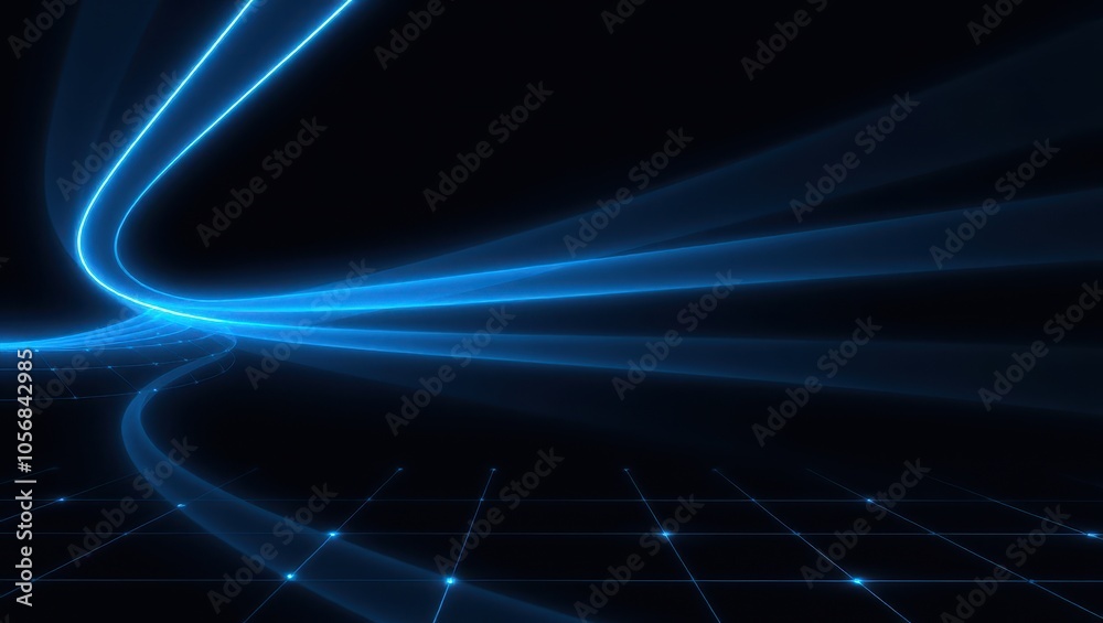 Abstract and technical visualization of natural language processing systems featuring data flows ...