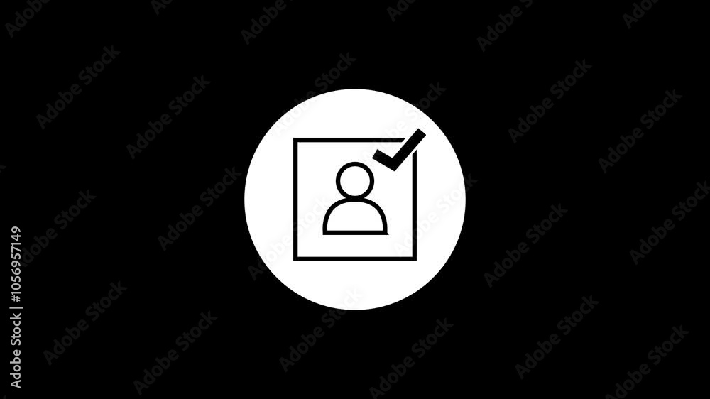 Identification access concept man icon animation. check mark icon and ...