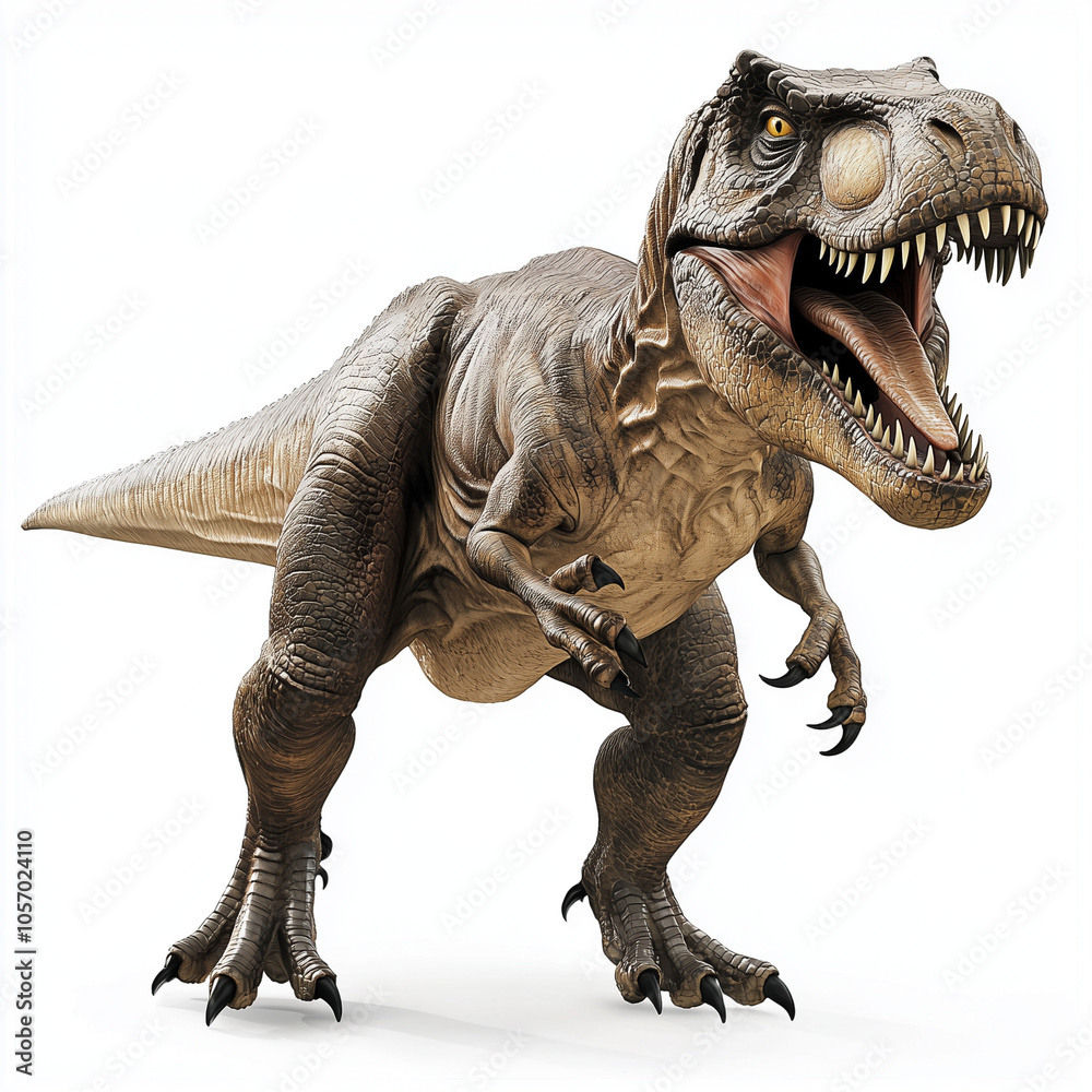 Dinosaur: Tyrannosaurus rex with powerful jaws open, ferocious might of the t-rex Stock ...