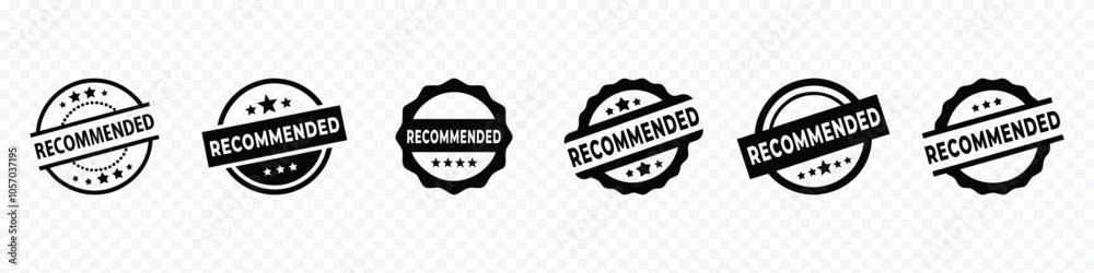 Recommended badges creative vector templates set. Recommended icon ...