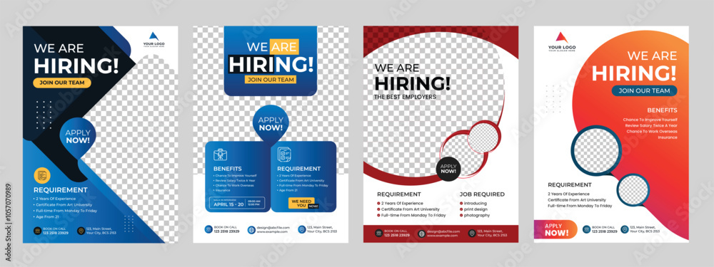 we are hiring flyer template, job flyer, hiring poster template ...