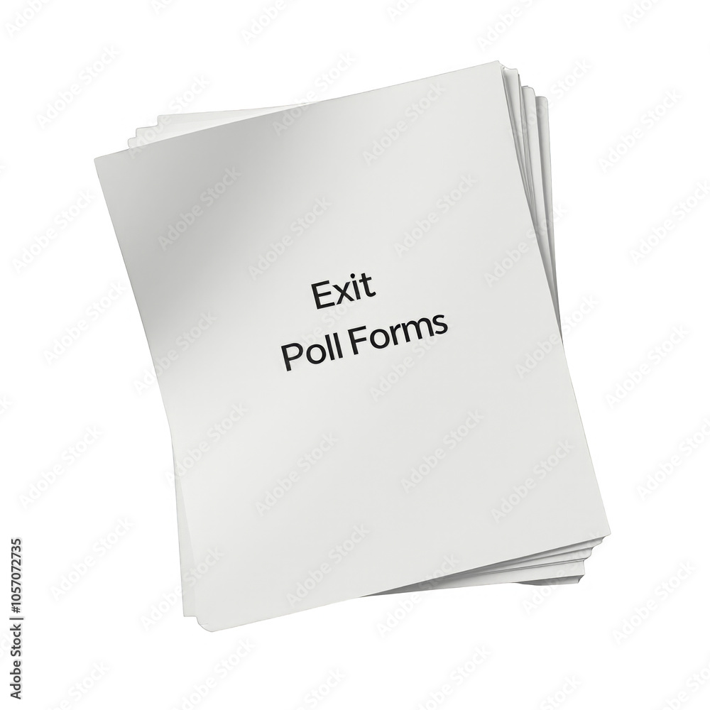 Exit poll form isolated on a plain transparent background, ultra-HD top ...