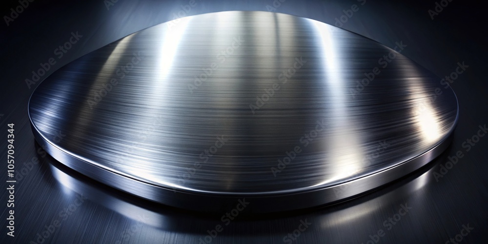 Dark polished metallic surface with a smooth mirror-like finish, shiny ...