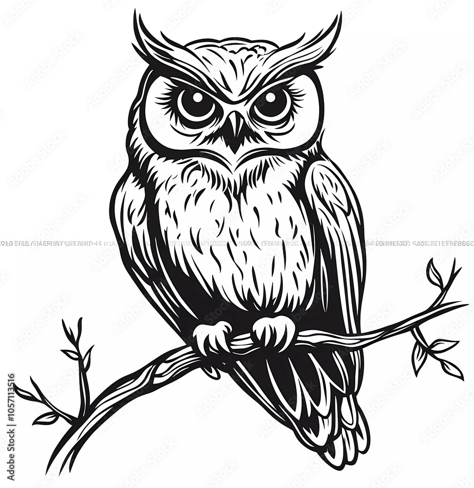 owl vector logo, simple lines and shapes, white background, tattoo ...