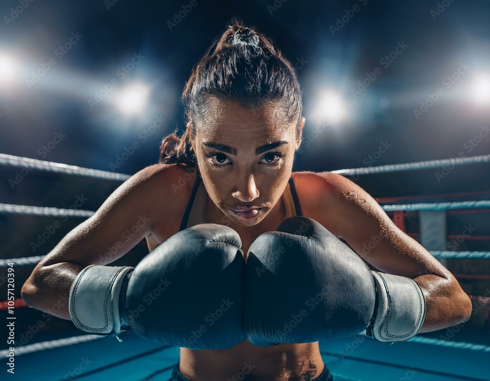 Foto de una mujer boxeadora en primera persona Stock Photo | Adobe Stock